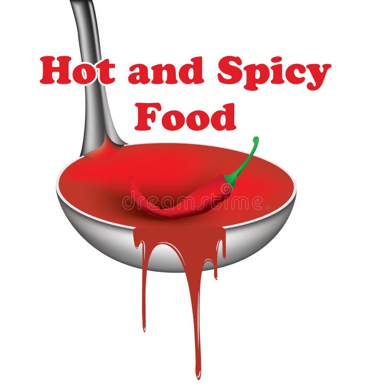 Hot and Spicy Food poster stock vector. Illustration of dipper - 303911697