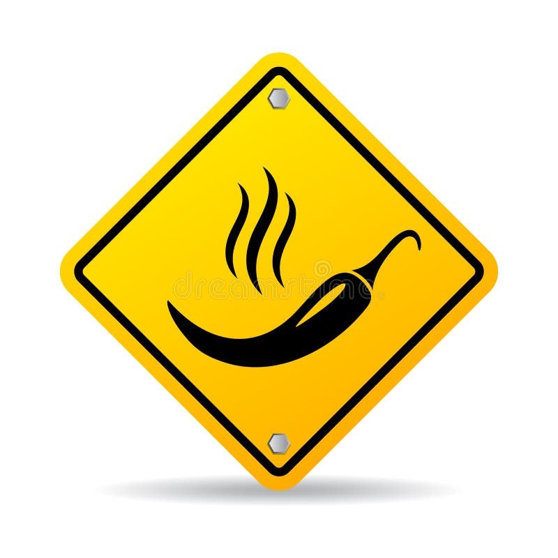 Spicy Chili Pepper Warning Sign Stock Illustrations – 95 Spicy Chili ...