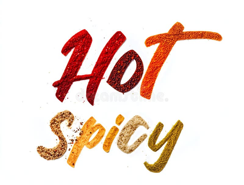 Hot Spicy Spices Text stock illustration. Illustration of pepper ...