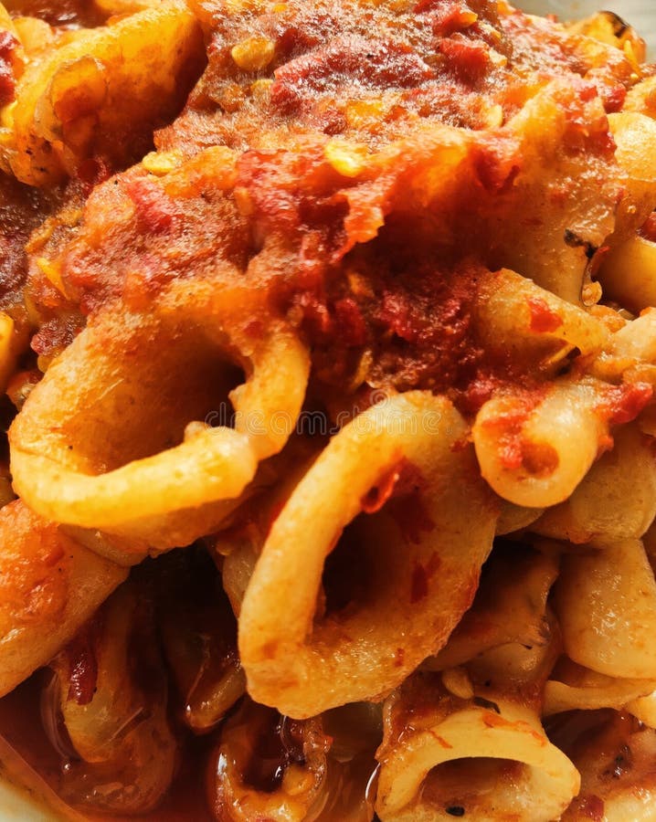 Hot and Spicy Squid Full Frame Shot Stock Photo - Image of squid, frame ...