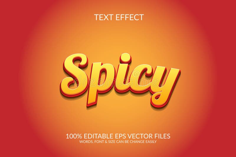 Spicy Vector Eps 3d Text Effect Illustration Design. Stock Illustration ...