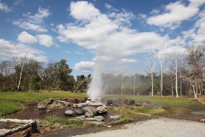 Hot spring stock photo. Image of national, clouds, natural - 18141744