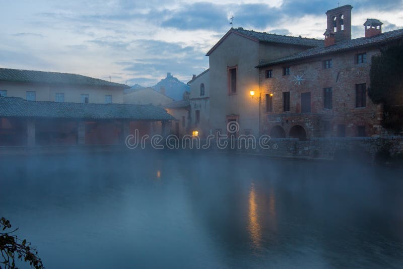 Hot Spring Baths of Hot Water Stock Photo - Image of italian, place ...