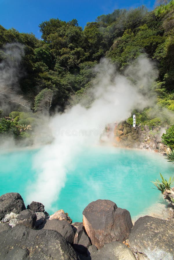 Hot Spring, Beppu, Oita, Japan Stock Image - Image of spring, steam ...