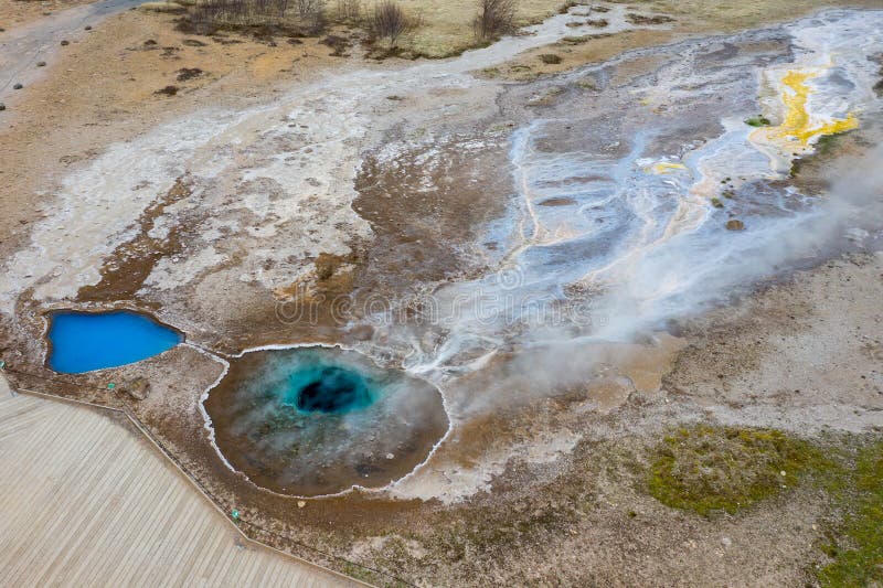 Hot Spring `Blesi` Located in the Valley of Geysers, Iceland Stock ...