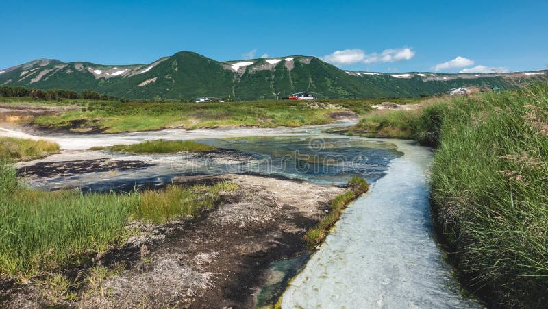 A Hot Spring in the Caldera of an Extinct Volcano. Stock Photo - Image ...