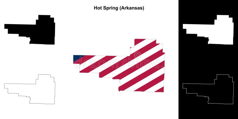 Hot Spring outline map stock vector. Illustration of silhouette - 323808359