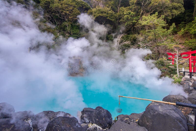 Hot Spring & X28;Hell& X29; Blue Water in Umi-Zigoku in Beppu Oita ...