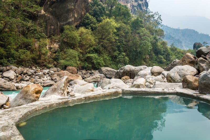 Hot Spring in the Himalayas. Stock Image - Image of nepal, landscape ...