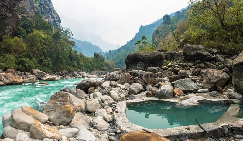 Hot Spring in the Himalayas. Stock Photo - Image of beautiful, view ...
