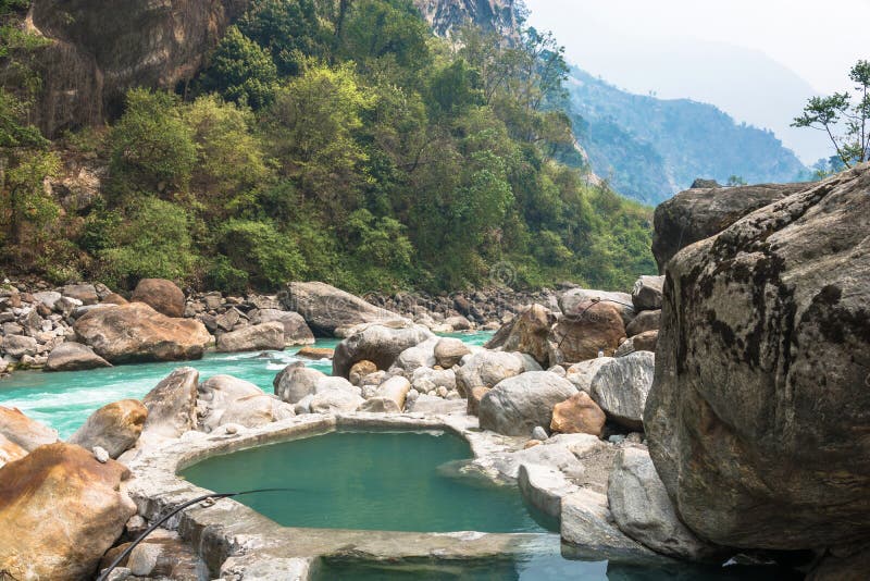 Hot Spring in the Himalayas. Stock Photo - Image of health, natural ...