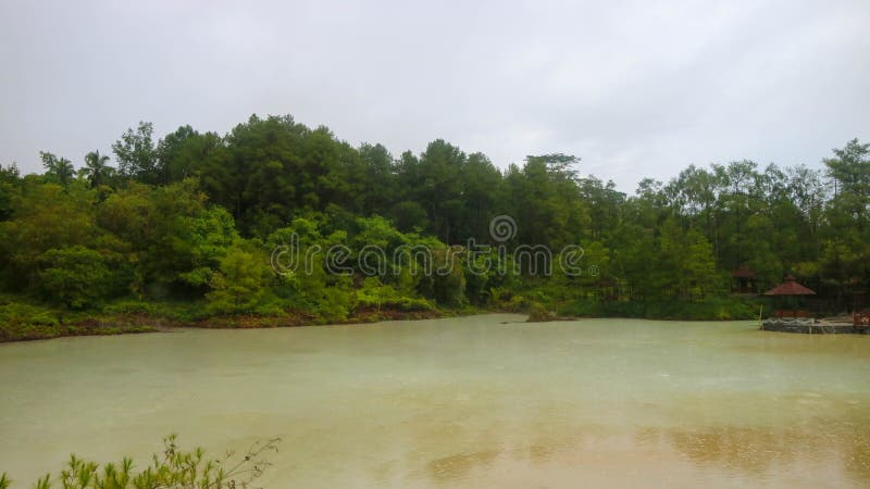 Hot Spring Lake with Green Trees Stock Image - Image of europa, resting ...