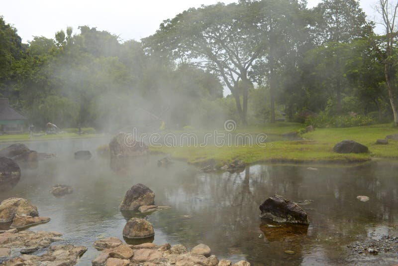 Hot spring stock photo. Image of jungle, spring, cloudy - 58424606
