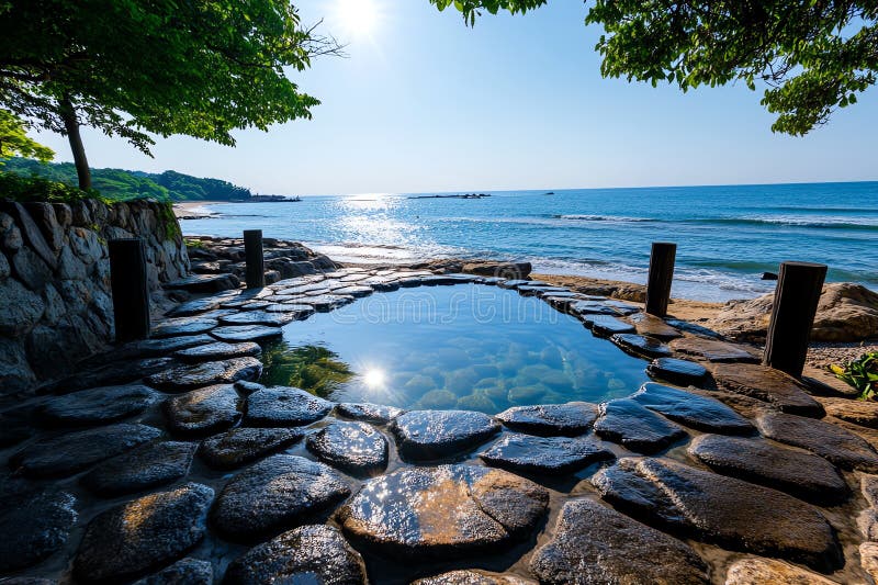 A Hot Spring by the Ocean, Where the Warm Water Meets the Cool Waves ...