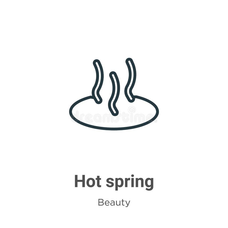 Hot Spring Outline Vector Icon. Thin Line Black Hot Spring Icon, Flat ...