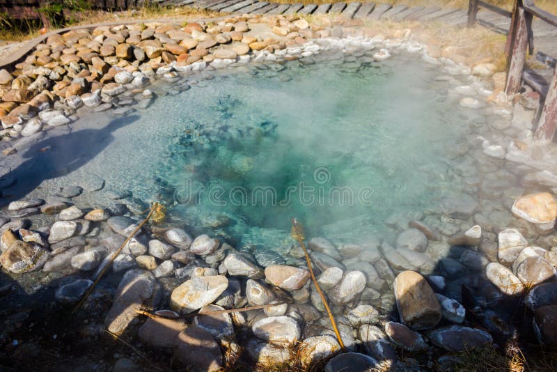 Hot spring pond. stock image. Image of thailand, geology - 37658407
