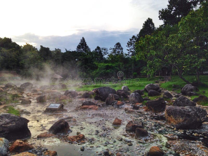 Hot spring stock image. Image of rock, tree, spring - 42929389
