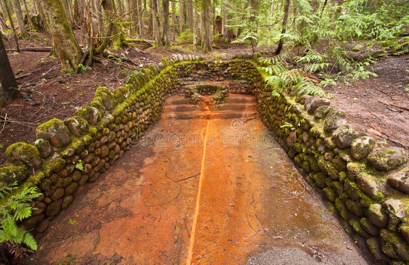 Hot Spring from a Trail in Mt Rainier Stock Image - Image of light ...