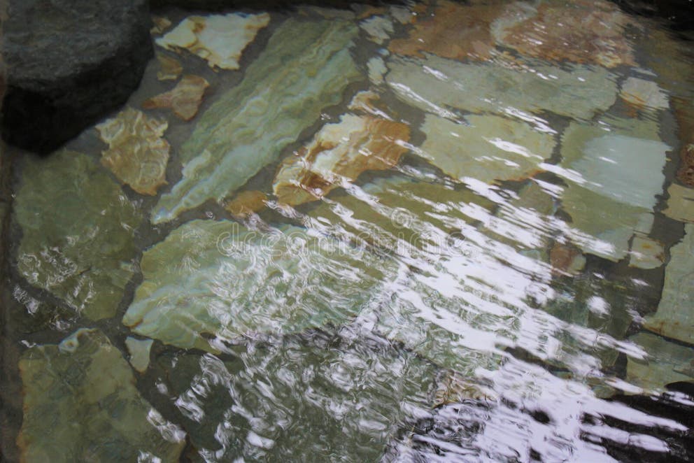 Hot Spring Water in a Natural Rock Tub Stock Image - Image of liquid ...