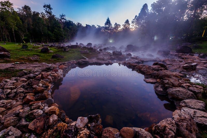 Hot spring water. stock photo. Image of decoration, landscape - 64630030