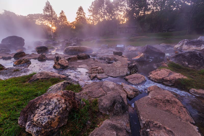 Hot spring water. stock photo. Image of decoration, landscape - 64630030