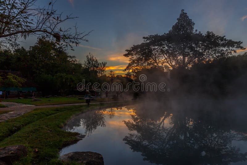 Hot spring water. stock photo. Image of decoration, landscape - 64630030