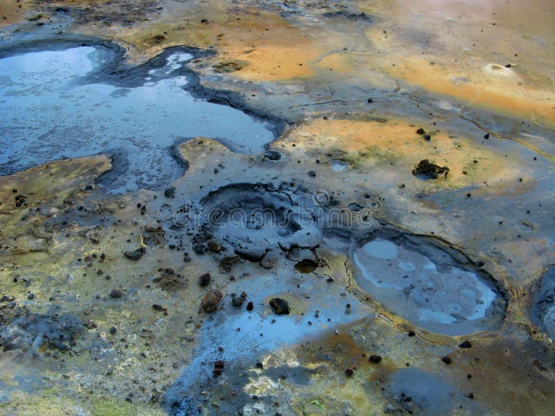 Hot Spring Waters and a Few Geomes in the Middle Stock Photo - Image of ...