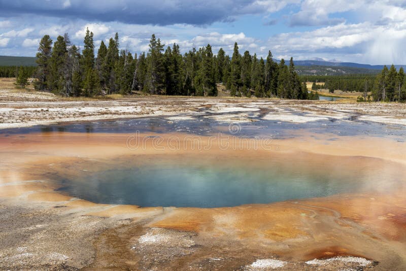 Hot Spring at Yellowstone National Park. USA. Stock Photo - Image of ...
