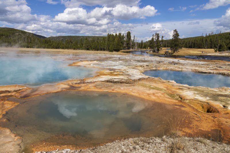 Hot Spring at Yellowstone National Park. USA. Stock Photo - Image of ...