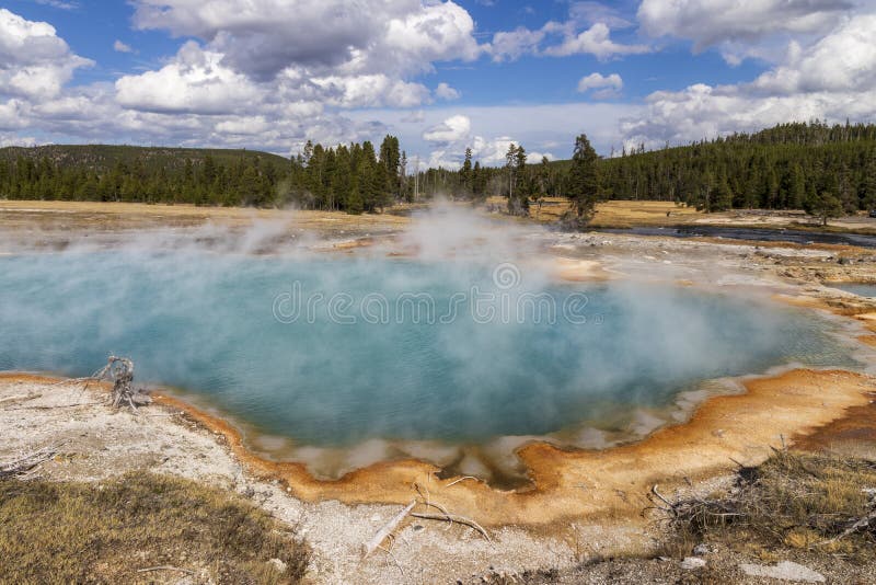 Hot Spring at Yellowstone National Park. USA. Stock Image - Image of ...