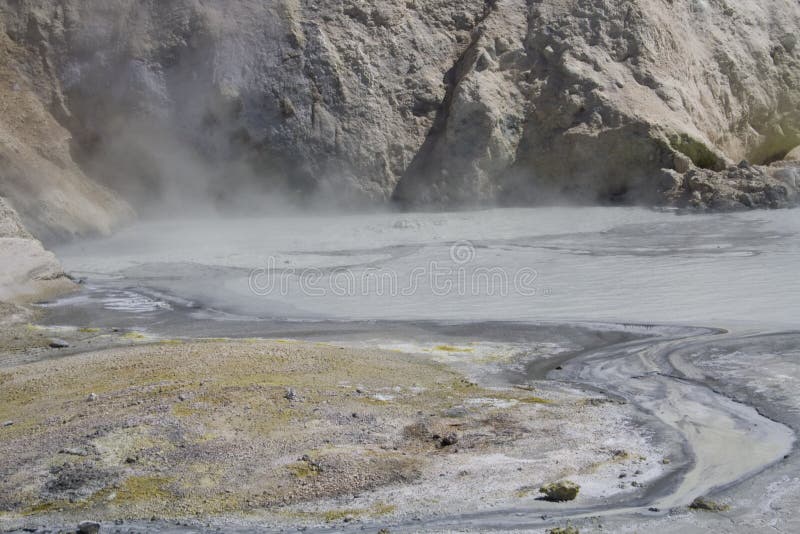 Sulfuric acid s lake stock image. Image of mist, rocky - 3763369