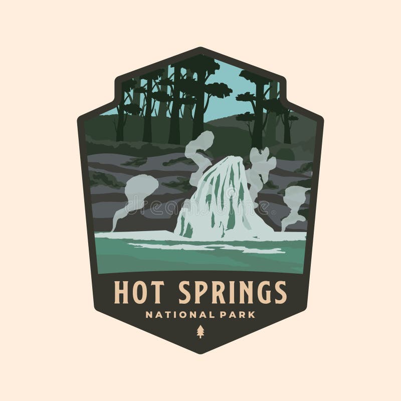 Hot Springs National Park Logo Vector Patch Illustration Design ...