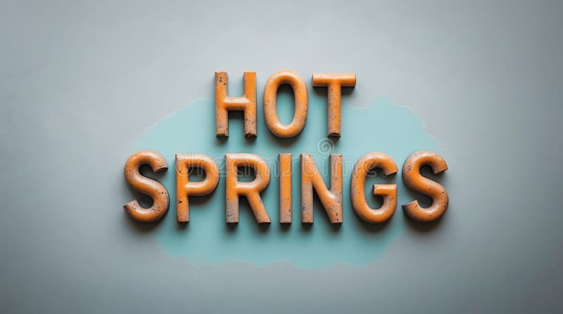 Hot Springs Sign with Textured Letters Against a Light Background Stock ...