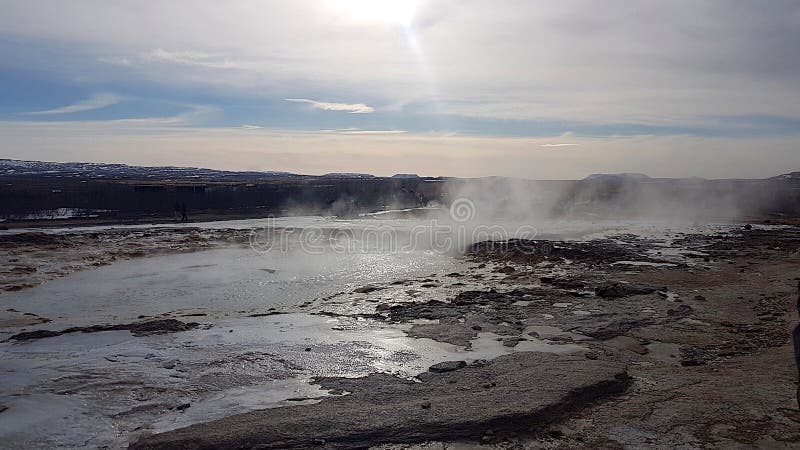 Hot Springs in a Valley in Iceland Stock Image - Image of tranquility ...