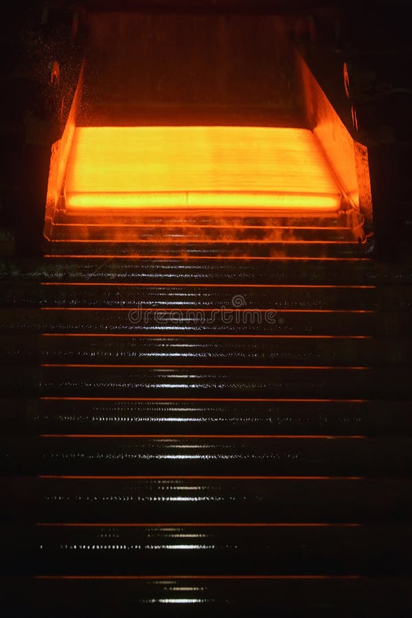 Hot Steel Plate on Conveyor Stock Photo - Image of power, heat: 306407058