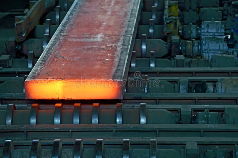 Hot steel plate stock photo. Image of reversing, industry - 74055190