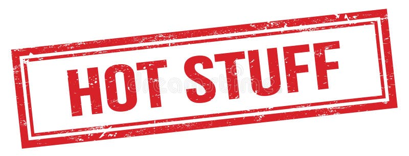 HOT STUFF Text on Red Grungy Vintage Stamp Stock Illustration ...