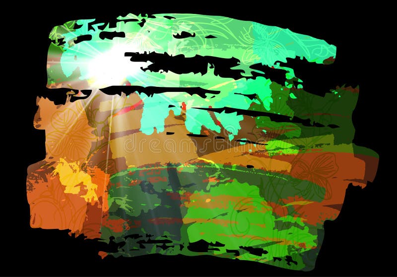 Hot Summer Background with Bright Color Brush Splash Stock Vector ...