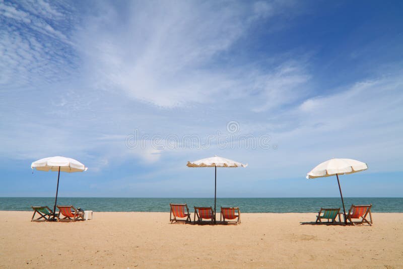 Hot summer beach. stock photo. Image of exotic, longue - 15837560