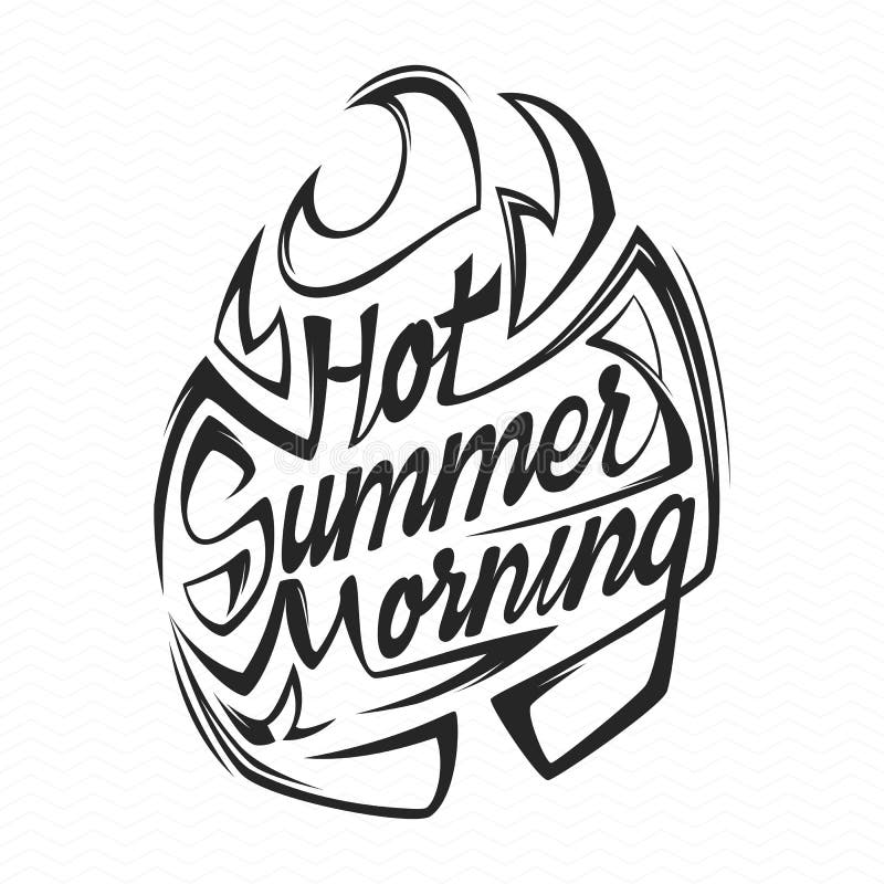Hot Summer Morning Poster. Summer Vector Lettering. Stock Vector ...