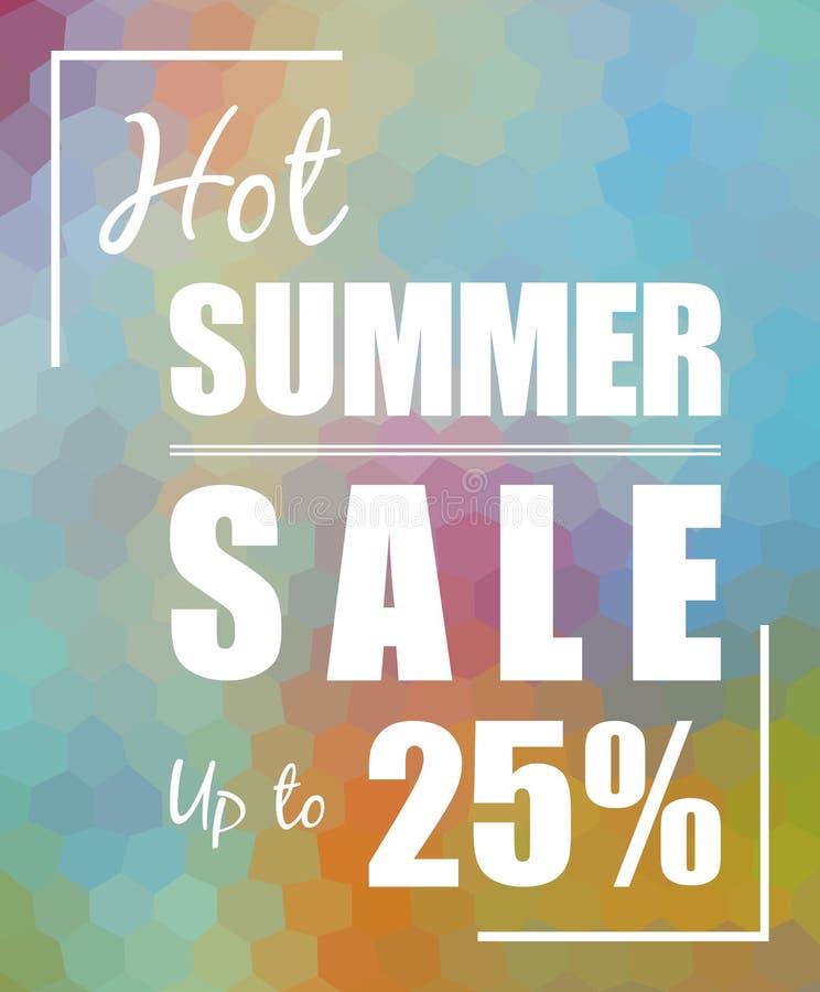 Hot Summer Sale Over Polygonal Background Stock Vector - Illustration ...