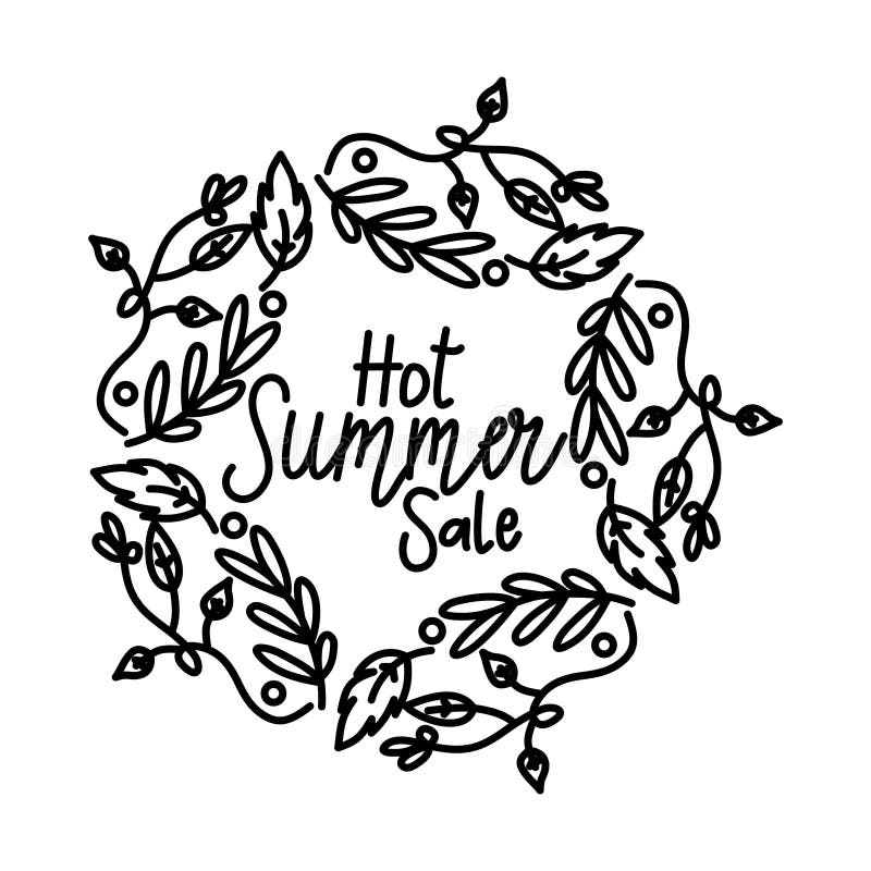 Hot Summer Sale Script Text Design Template Stock Vector - Illustration ...