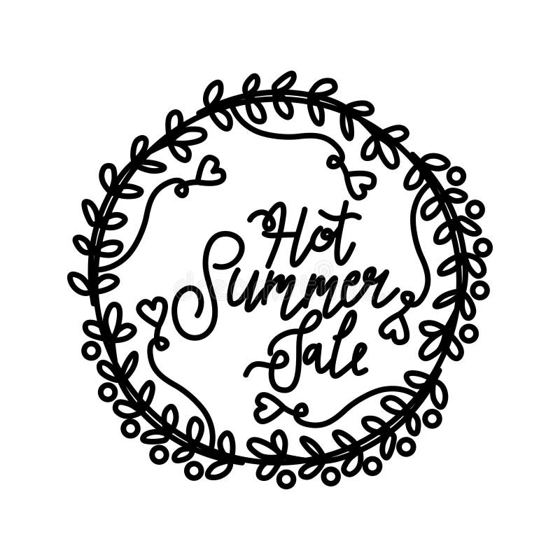 Hot Summer Sale Script Text Design Template Stock Vector - Illustration ...