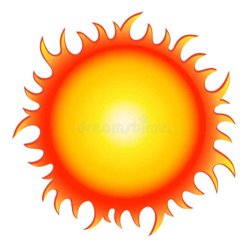 Hot summer sun stock vector. Illustration of symbol, light - 9590761