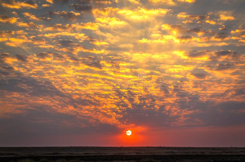 Hot Summer Sunset in the Clouds Stock Photo - Image of space, disk ...
