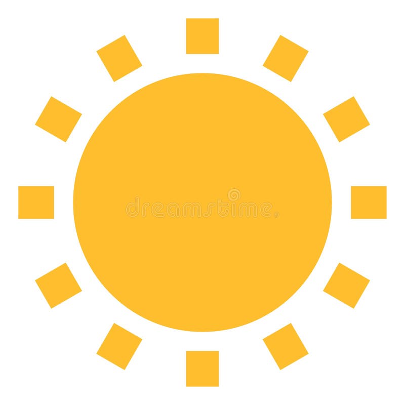 Hot sun, icon stock vector. Illustration of bright, yellow - 260375111
