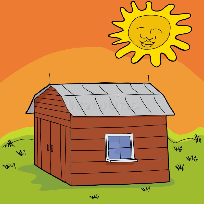 Small Red Barn stock vector. Illustration of single, roof - 42630041