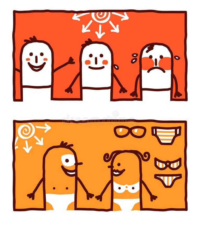 Hot sun rays & tanning stock vector. Illustration of personnage - 14880163
