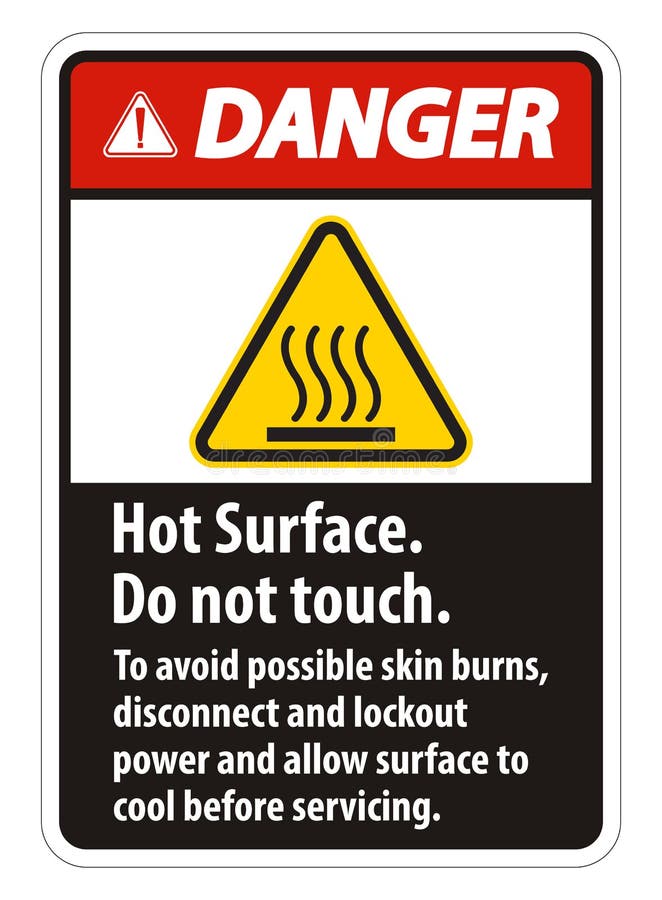 Hot Surface, Do Not Touch, To Avoid Possible Skin Burns, Disconnect and ...
