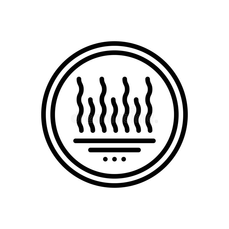 Black Line Icon for Hot Surface, Hot and Alert Stock Vector ...